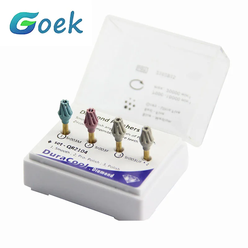 4pcs/set Dental Diamond Rubber Polishers Drill Bits Laboratory Tool ...