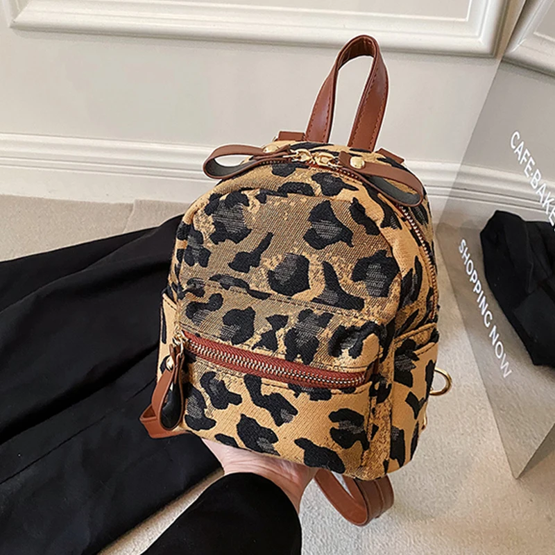 Leopard-Pattern-Small-Women-Backpack-Mini-Backpacks-Female-Soft-Canvas ...
