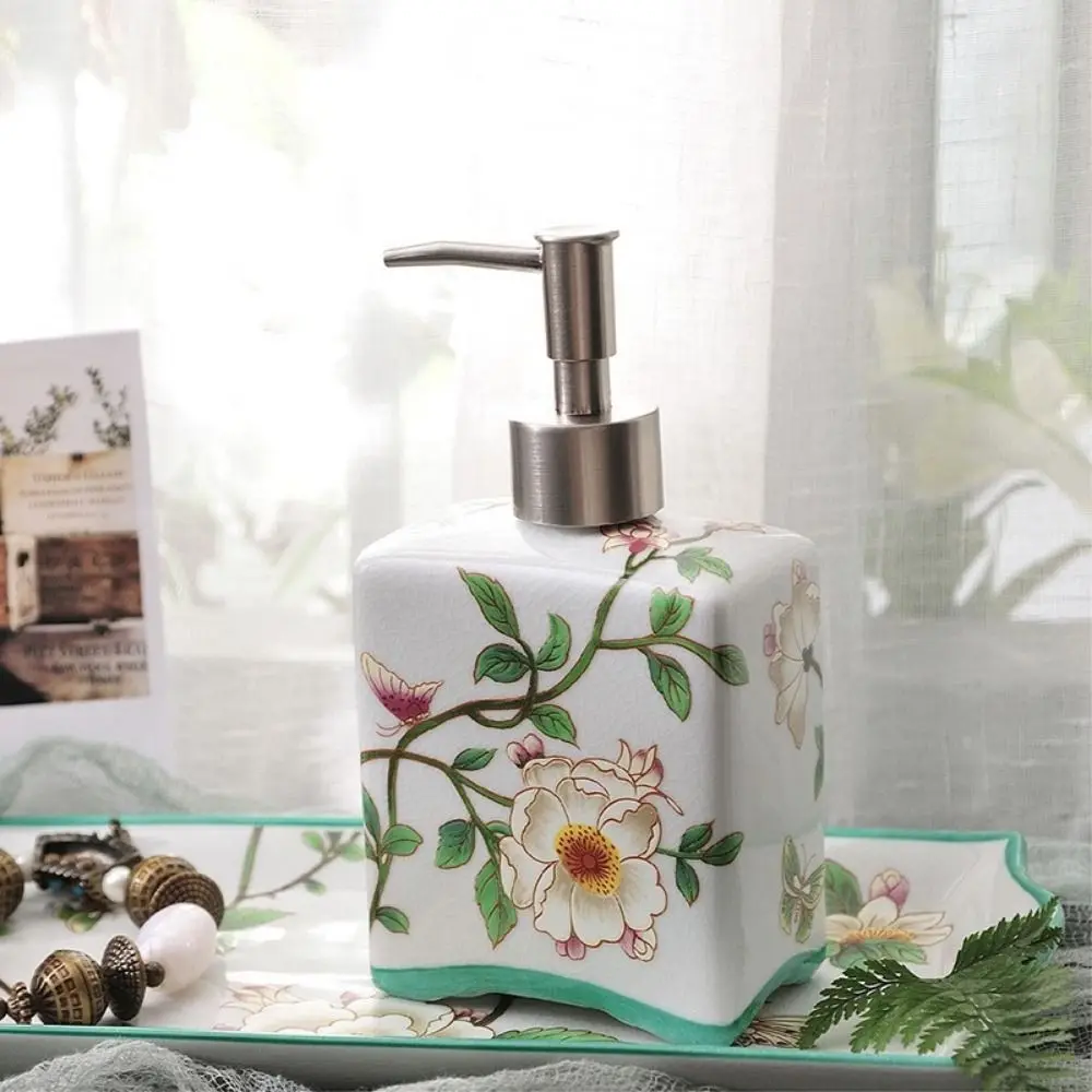 Chinese-Style-Hand-Soap-Dispenser-Floral-Porcelain-Vintage-Shampoo ...