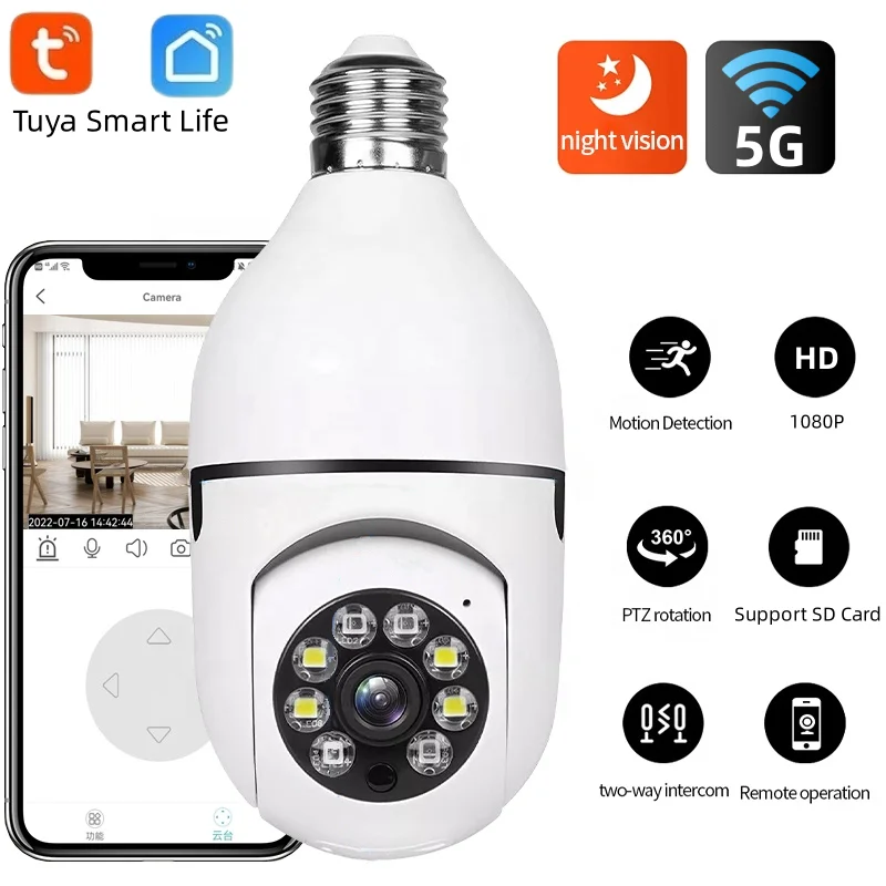 Tuya-5G-Wifi-E27-Bulb-2MP-Surveillance-Camera-IPTV-Night-Vision ...