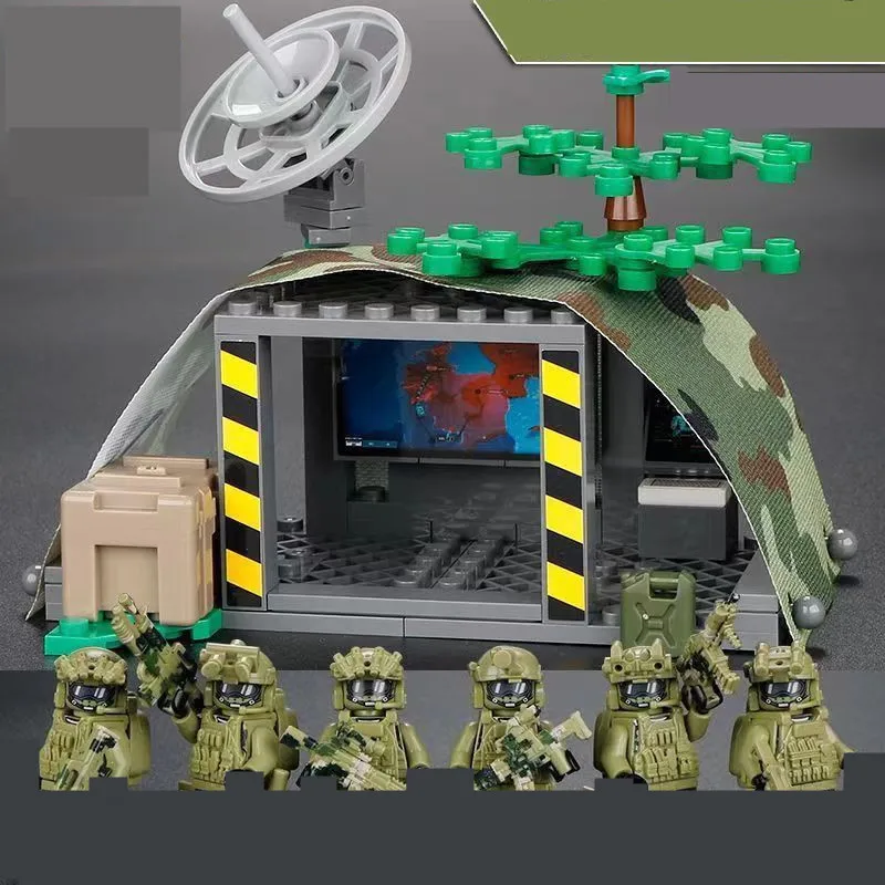 76pcs Tent command room Military Building Blocks Tent Base Model ...