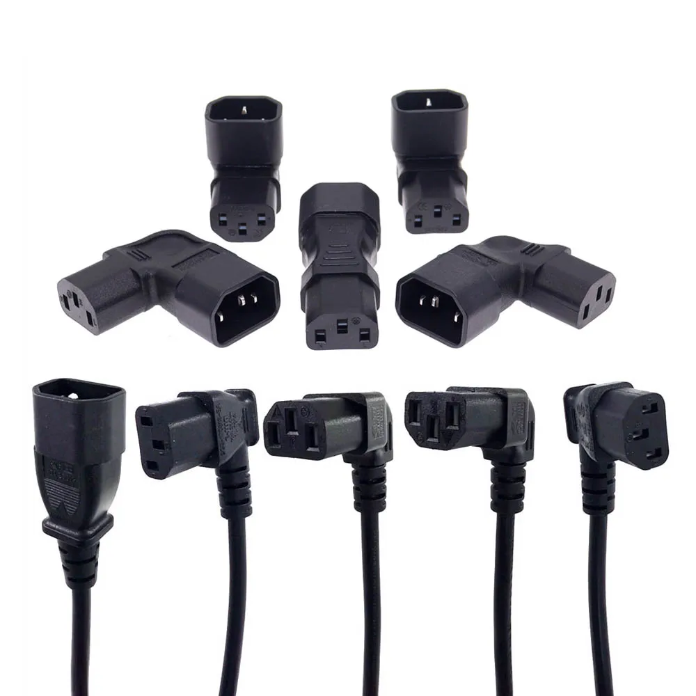 IEC60320 C13 Angle Converter Angle Extension Cable C13 to C14 PDU Angle Power Cables Male to ...