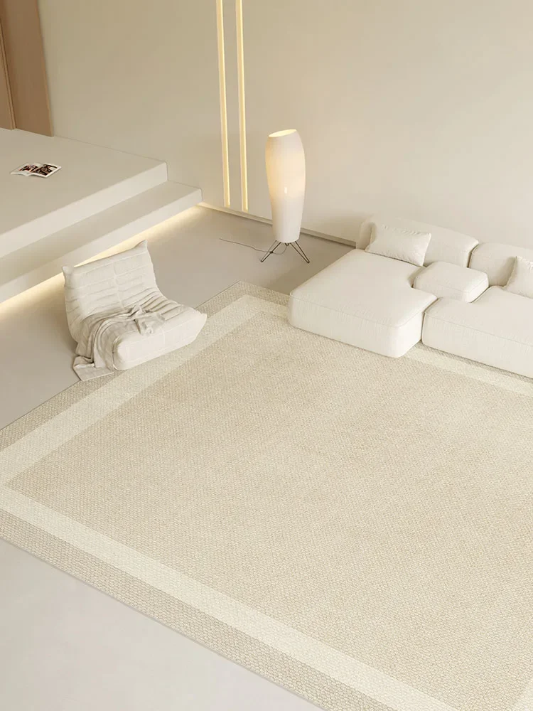 Beige-Minimalist-Large-area-Living-Room-Carpet-Luxury-Comfortable ...