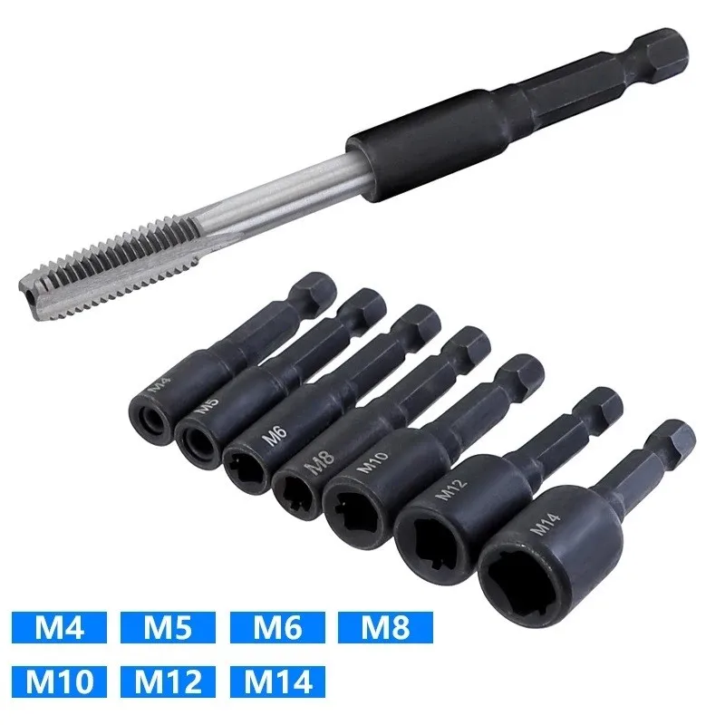 M6-M14 Firmer Screw Tap Socket Adapter Holder Extension Bar 1/4 Inch ...