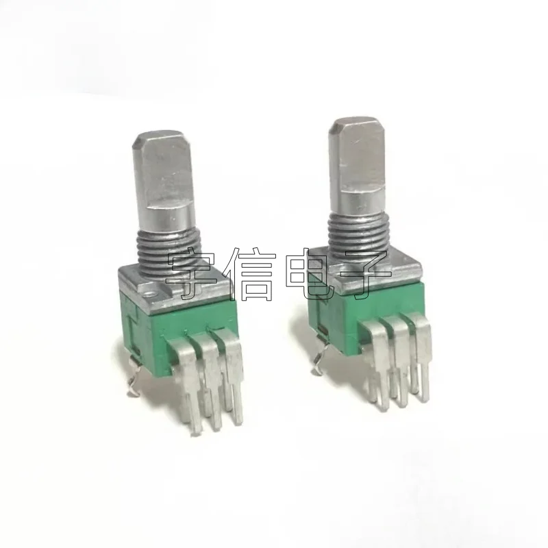 2PCS 09 Type Double Potentiometer A100K Midpoint Half Shaft 15MM Mixer ...