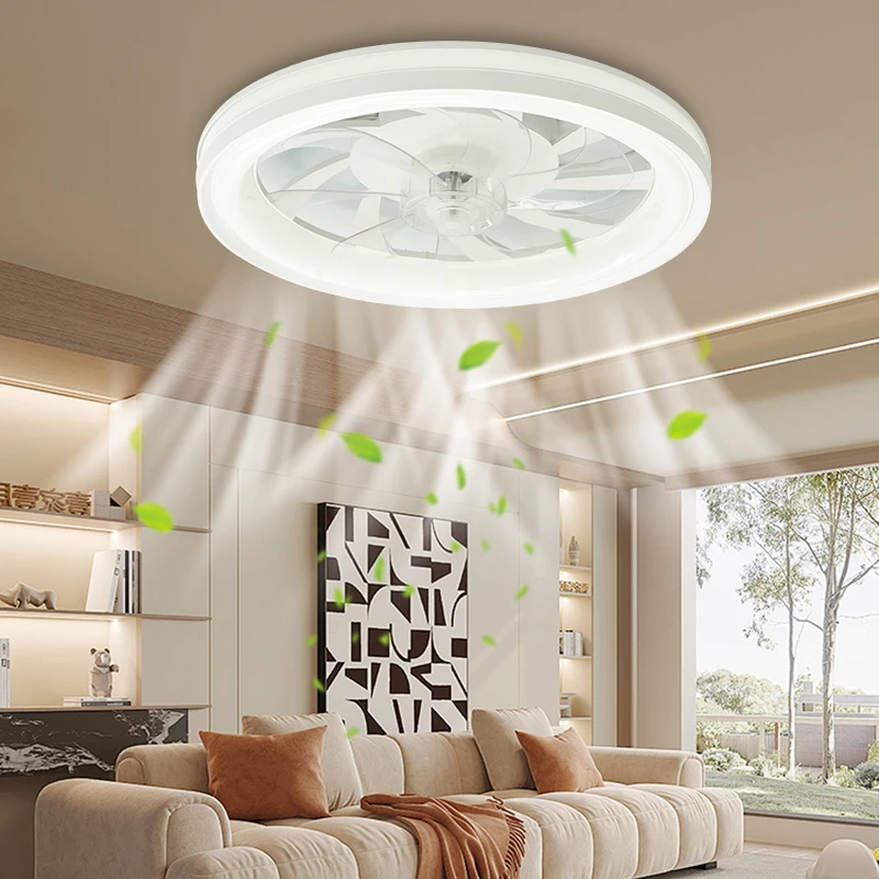 Intelligent Ceiling Light with Fan, Remote Control, Dimming Bedroom ...