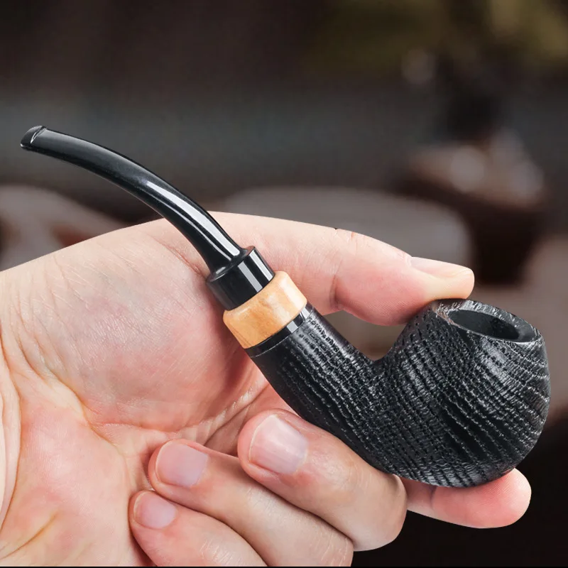 Artificial-carbonized-oak-fossil-portable-smoking-pipe-classic-tobacco ...