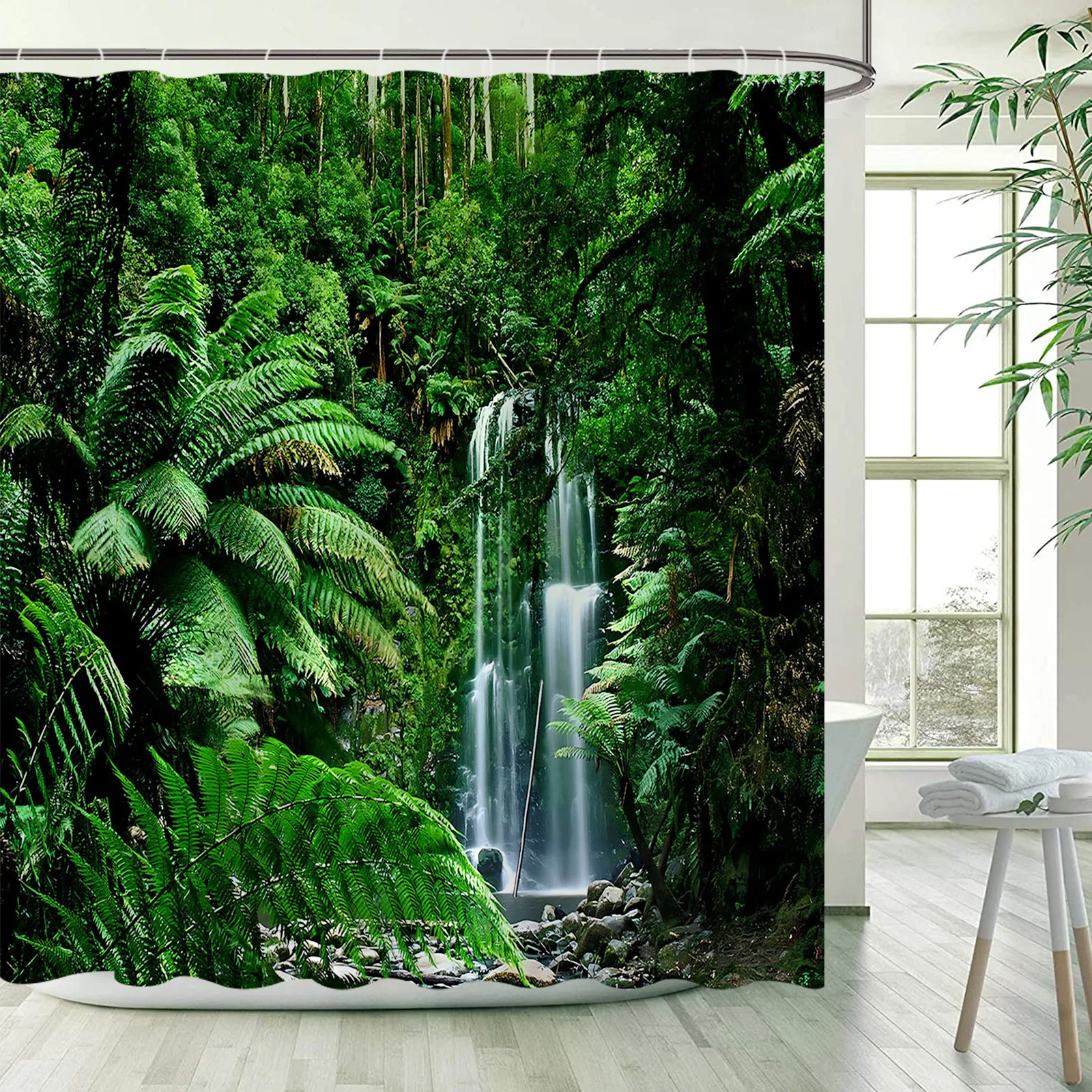 Shower Curtain Jungle Tropical | Shower Curtain Washable Jungle ...