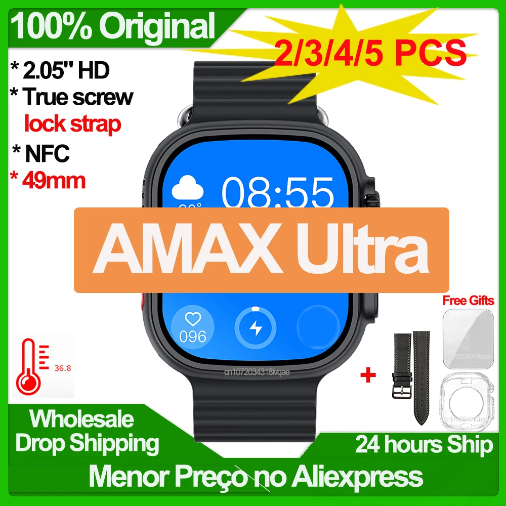 AMAX-Ultra-Smart-Watch-2-05-inch-Series-8-49mm-Women-Men-NFC-Bluetooth ...