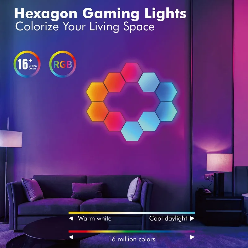 Generic Led Smart Light Panels Rgb Hexagon Light Bluetooth Wifi | Jumia ...