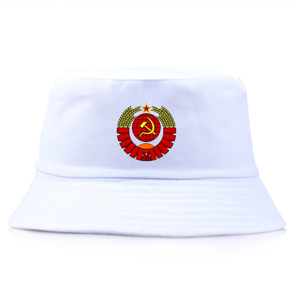 CCCP-Print-Panama-Caps-Soviet-Emblem-Bucket-Hat-Russia-USSR-Flag-Cap ...