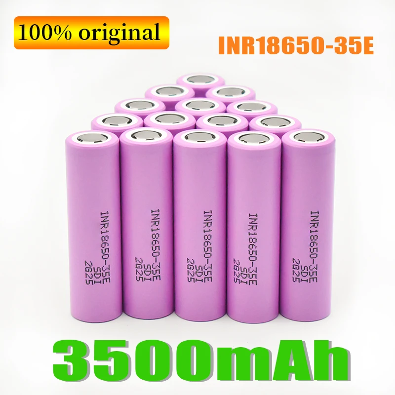 새로운 18650 오리지널 고전력 18650 3500mah 25A 방전 Inr18650 35e 18650 배터리, 리튬 이온 3 ...