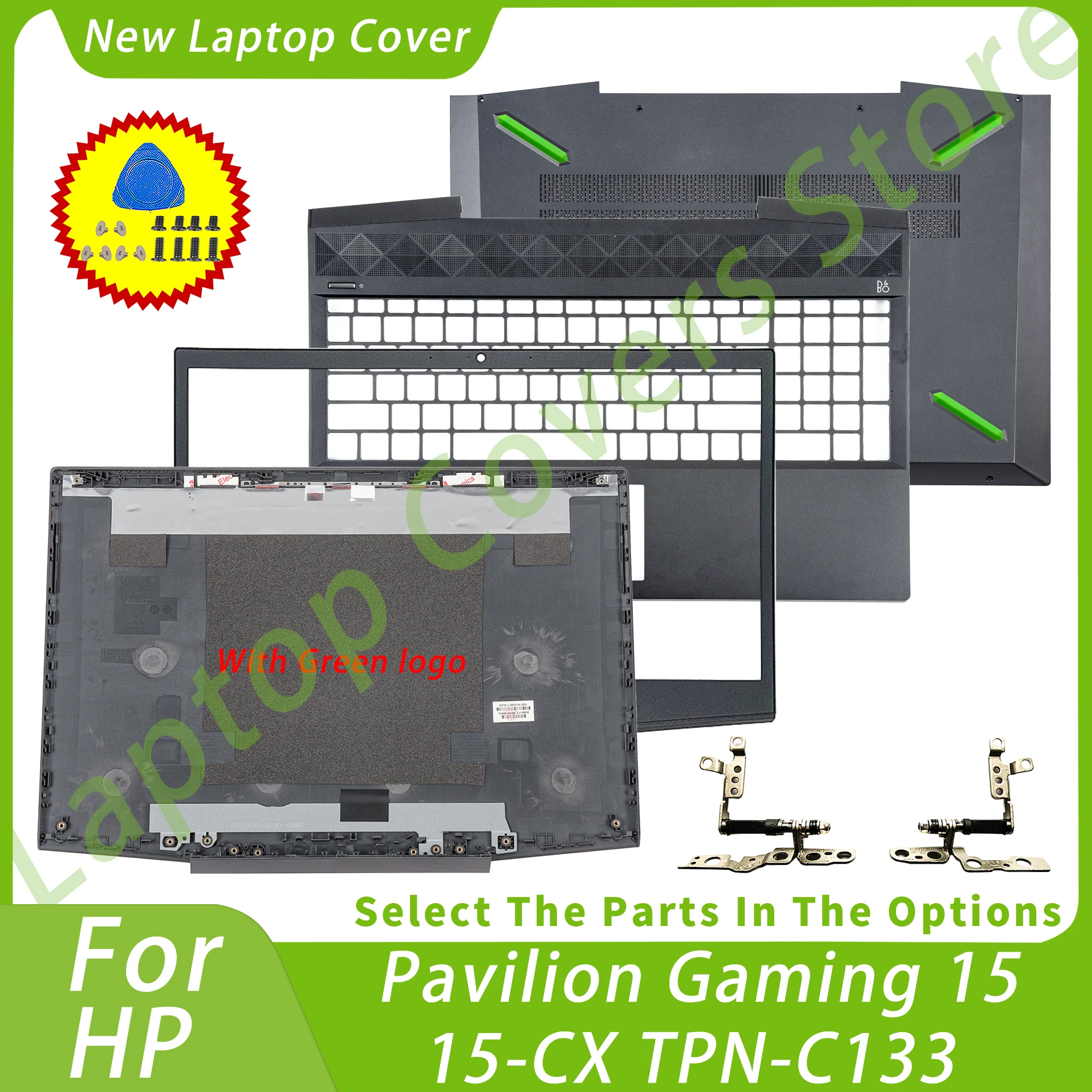 New-Laptop-Part-For-HP-Pavilion-Gaming-15-CX-TPN-C133-Green-Logo-LCD ...
