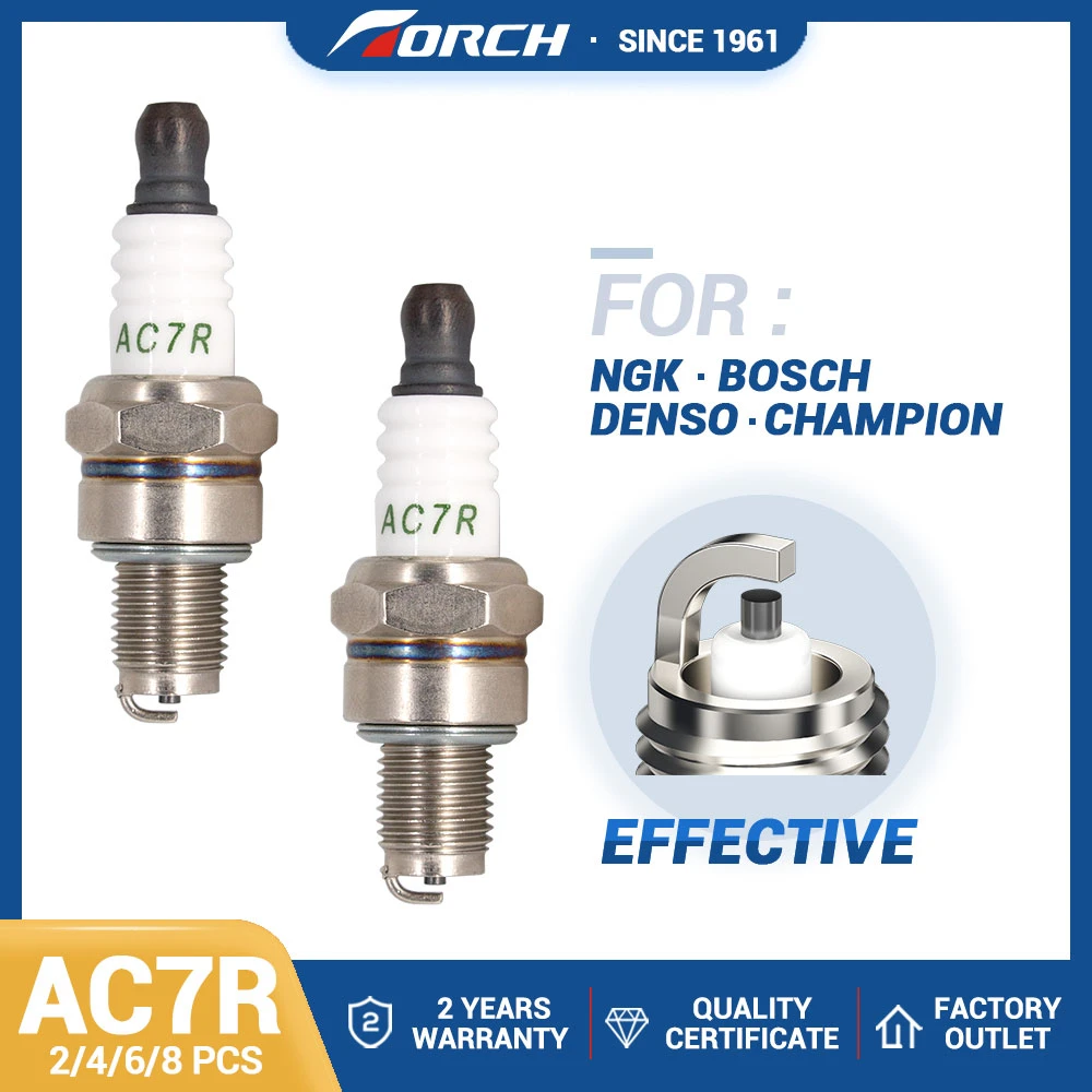 2-8pcs Solid Terminal Spark Plugs Torch Ac7r Candles Replace For 3066 ...