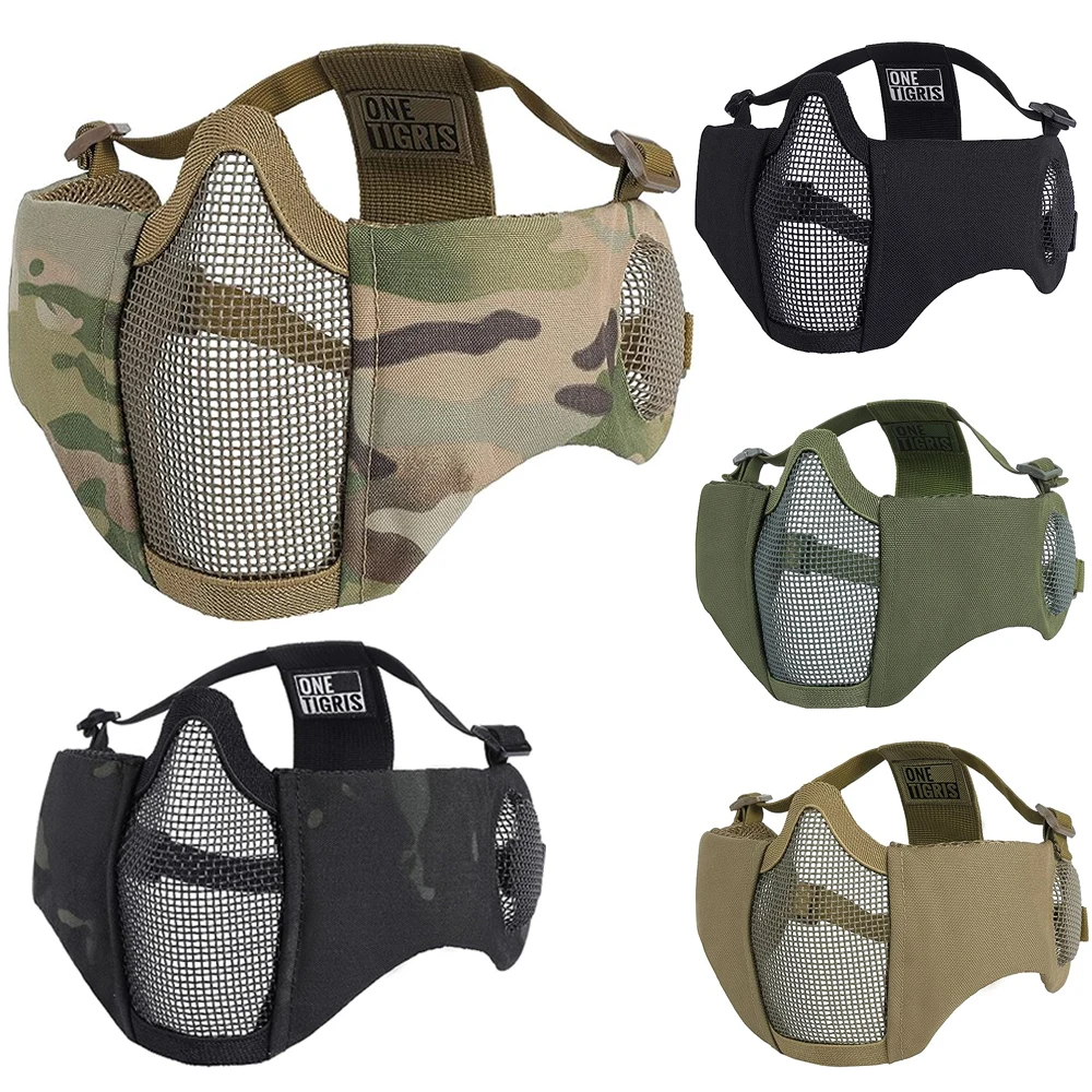 OneTigris-Tactical-6-Foldable-Half-Face-Airsoft-Mesh-Mask-with-Ear ...