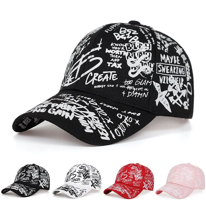 Unisex Letter Geometry Printing Snapback Baseball Caps Spring and ...