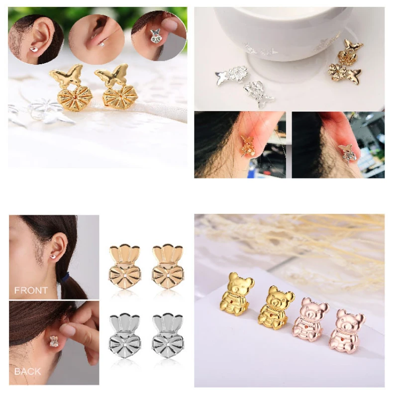 6Pcs-Fashion-Hypoallergenic-Earring-Lifter-Fits-All-Earlobe-Stud-Back ...