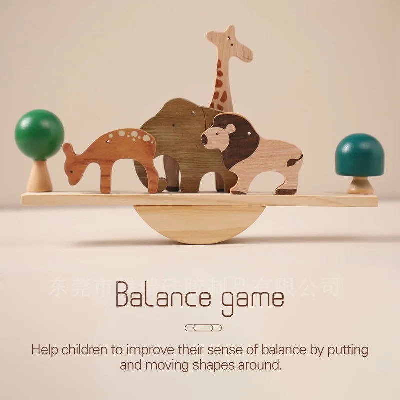 Wooden-Montessori-Animal-Balance-Blocks-Toy-for-Children-Board-Dinosaur ...
