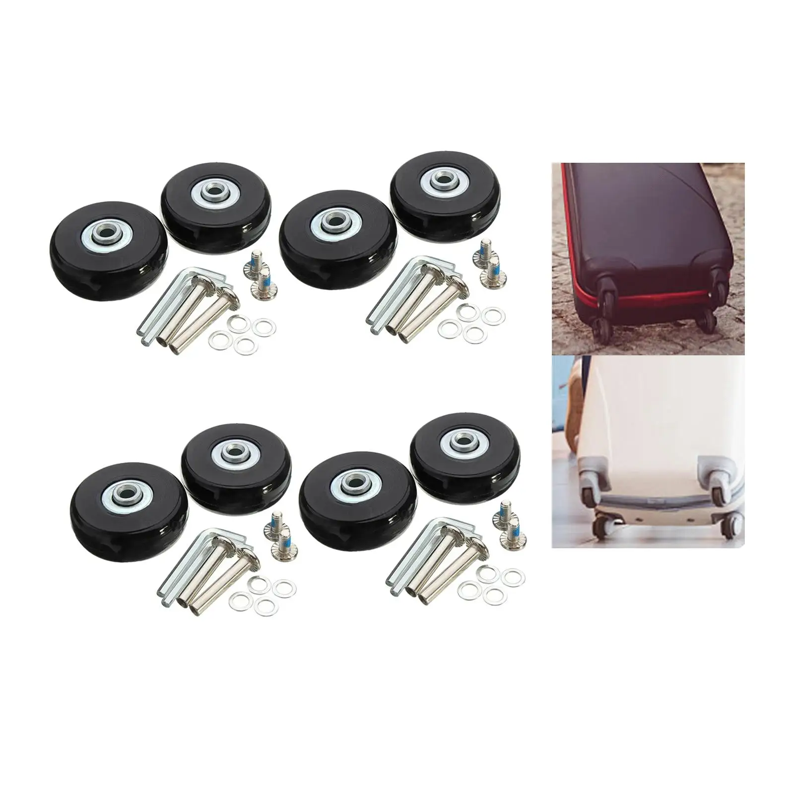 2Pcs Luggage Suitcase Wheels Replacement Quiet Rubber Bearings Repair ...