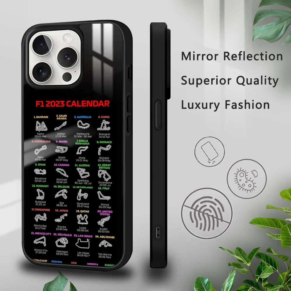 Formula 1 F1 Racing Circuit Phone Case For iPhone 16 15 14 13 12 11 Pro ...
