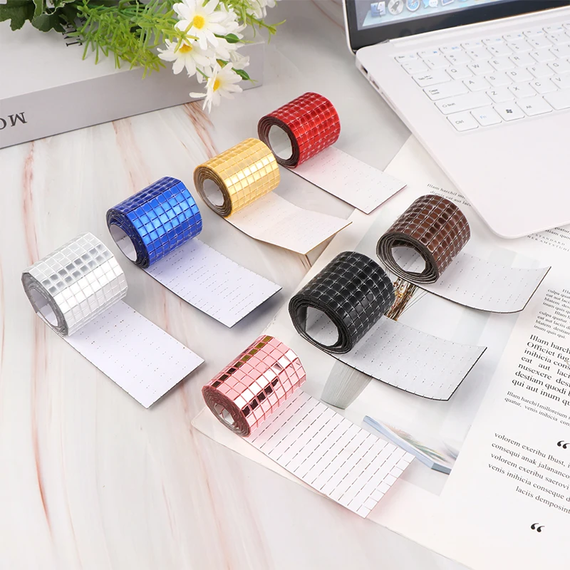 Self-Adhesive Real Glass Craft Stickers Reflective Glass Tape Mini ...