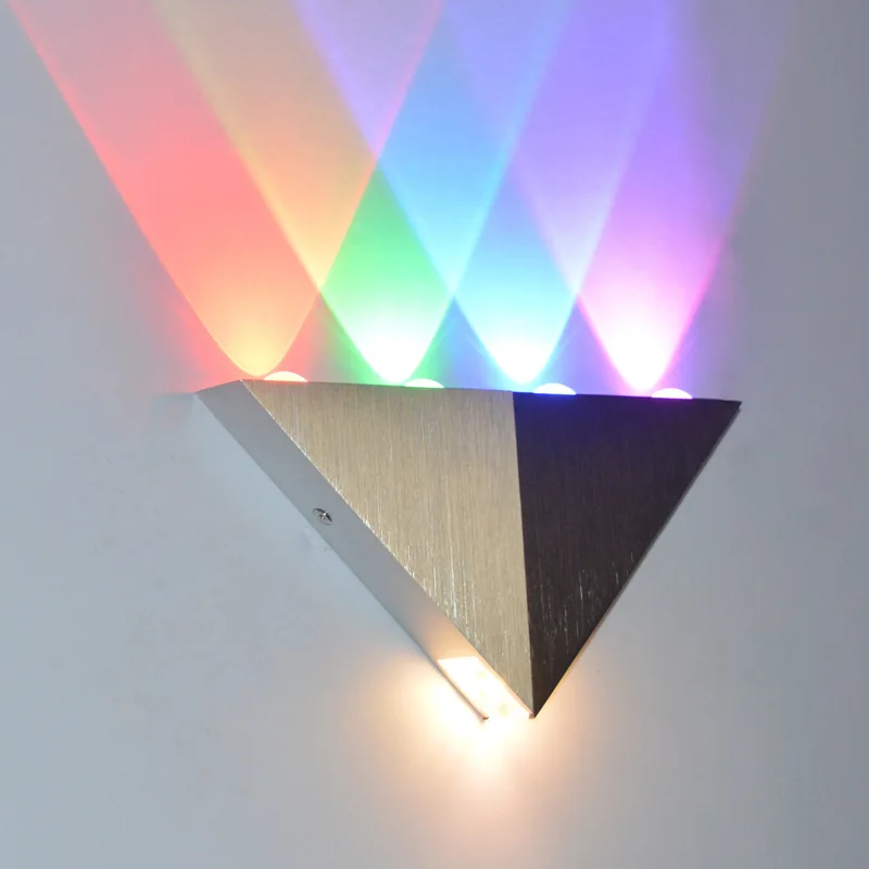 3W 5W LED Wall Sconce Light Modern RGB Triangle LED Fixture Hallway Up ...