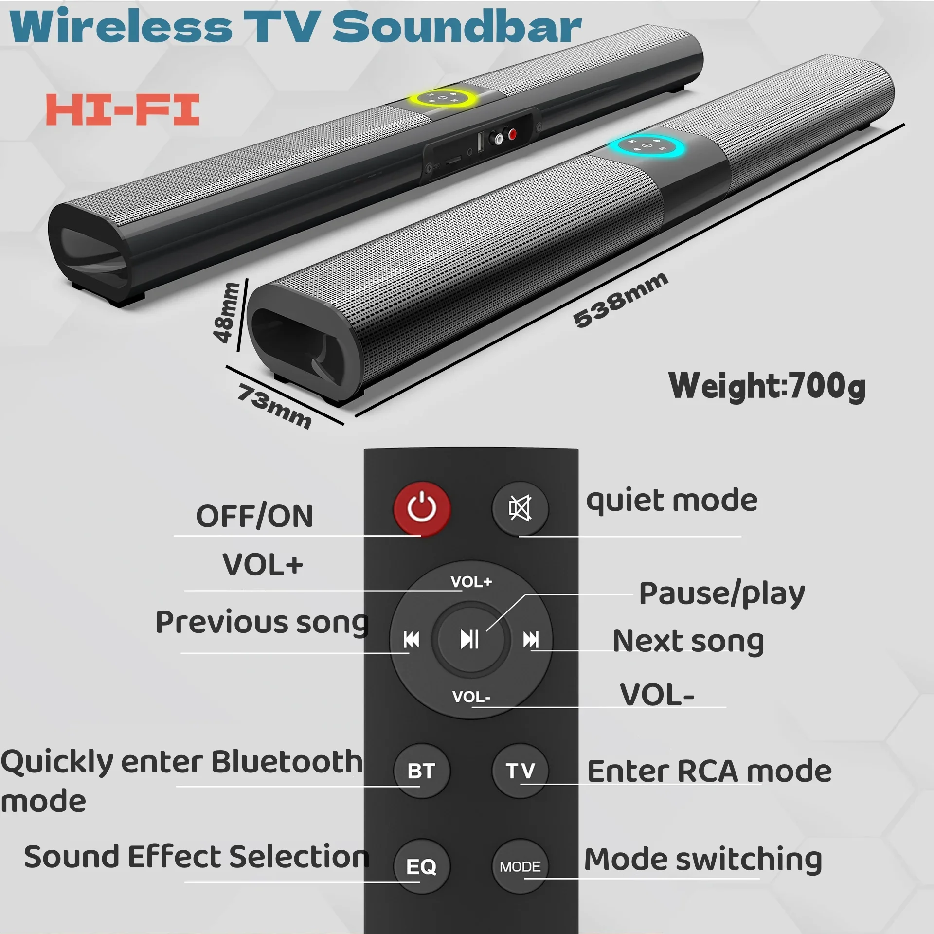 Barra-de-sonido-BS-20-para-TV-altavoz-Port-til-con-Bluetooth-inal ...