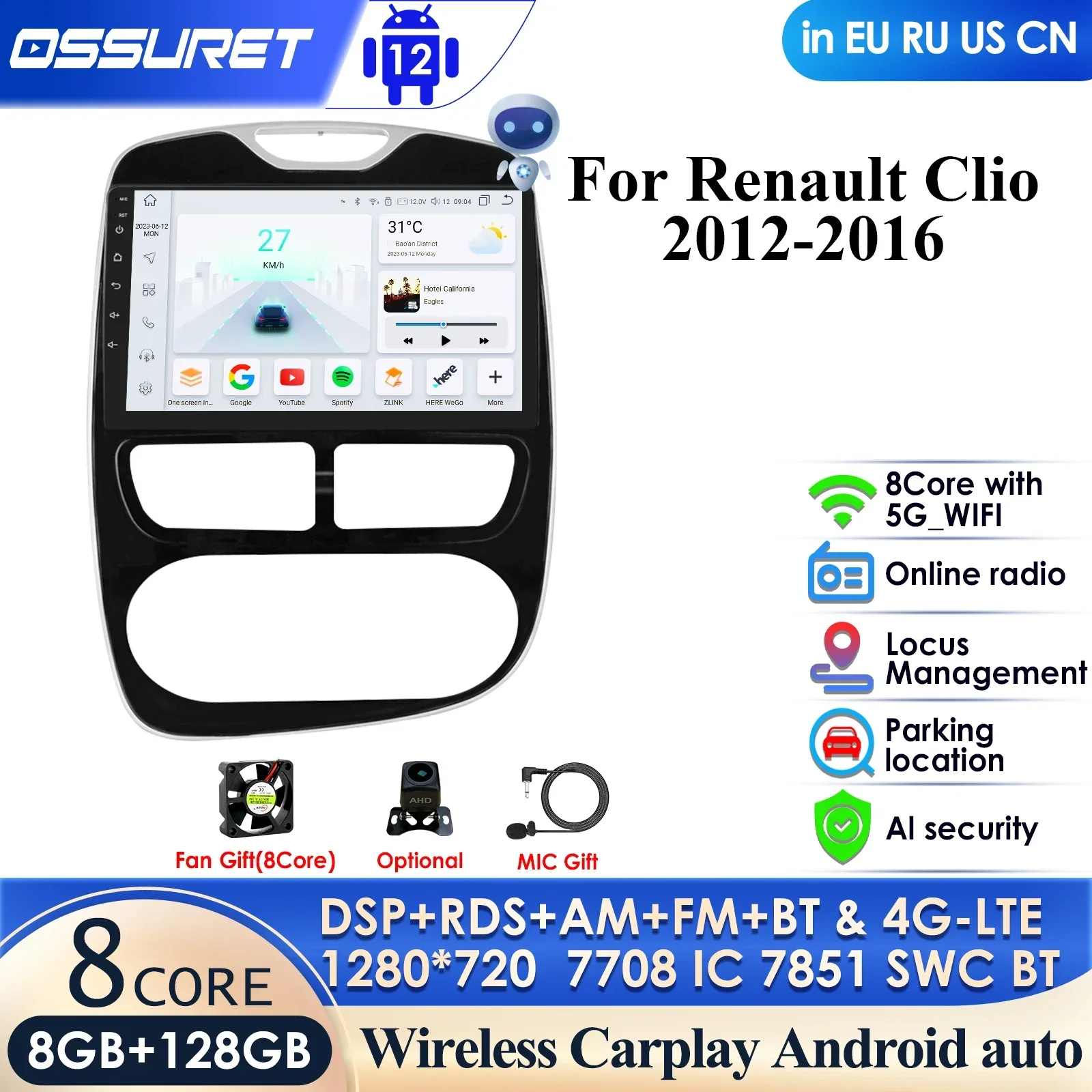 9-Autoradio-for-2012-2016-Renault-Clio-4-2016-2019-GPS-2Din-Android-Car ...