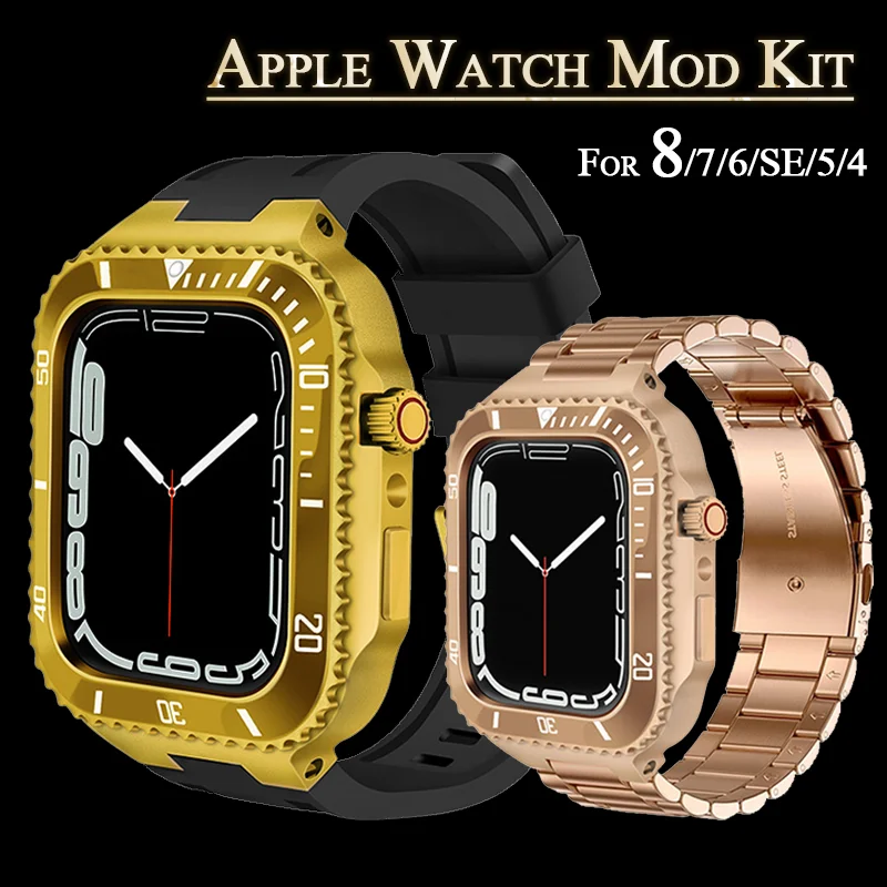 45mm Modification Kit for Apple Watch Band 8 Case Mod Kit 44mm Steel ...
