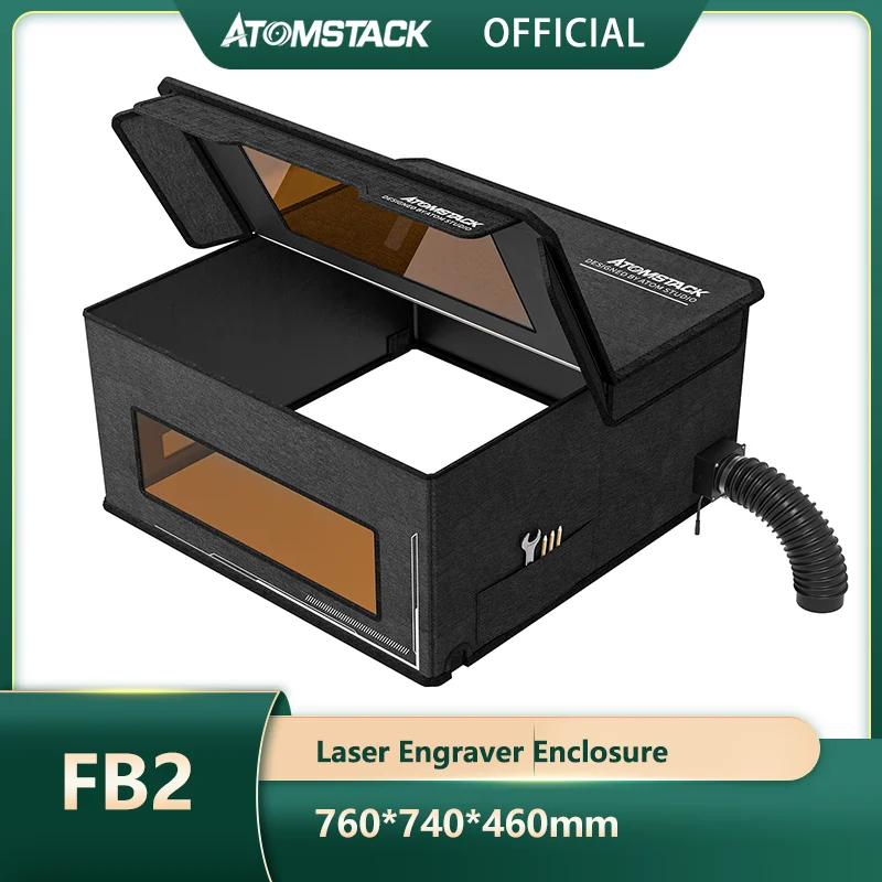 ATOMSTACK Laser Engrave Enclosure With Vent 740x720x460mm Fireproof ...