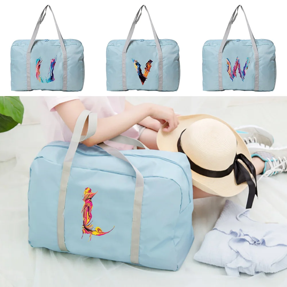 Women-Folding-Travel-Bags-Tote-Luggage-Packet-Lettern-Print-Organizer ...