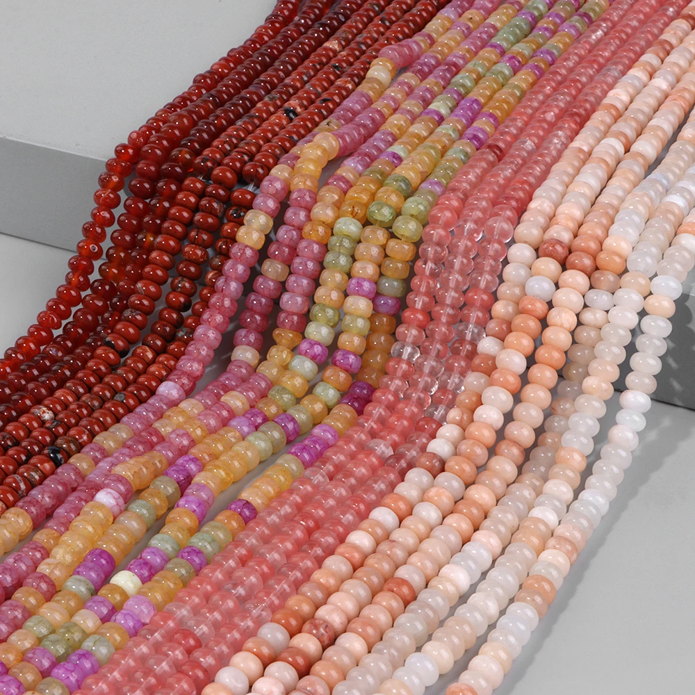 Natural Stone Beads Rondelle | Abacus Beads Natural Stone | Tiger Eye ...