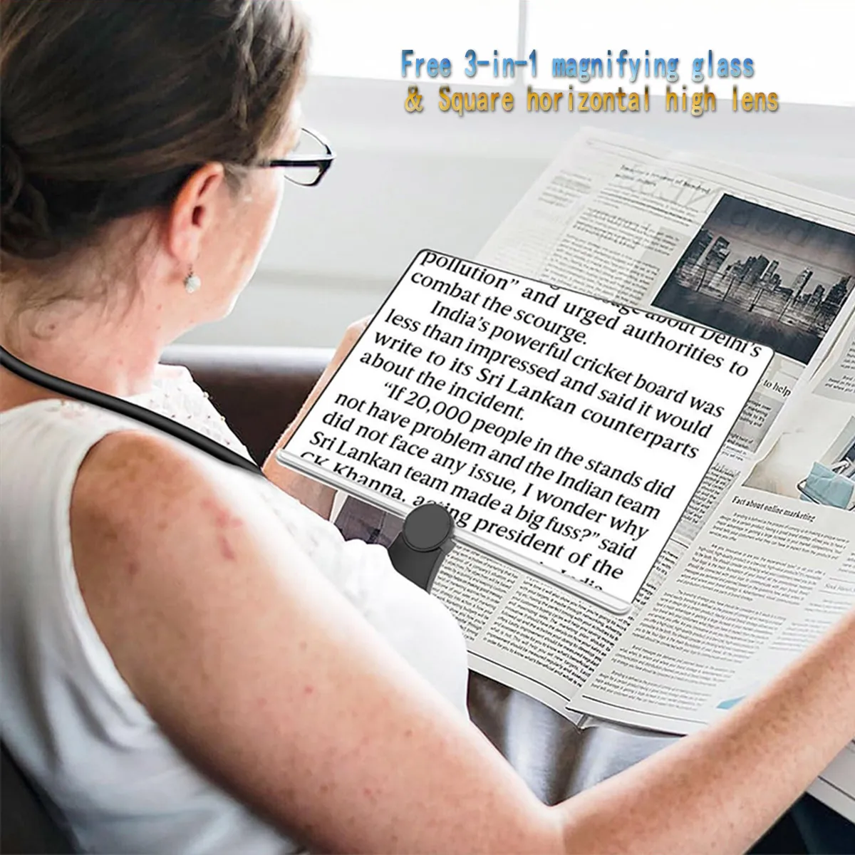 Adjustable-Neck-Wear-Large-Sheet-Hands-Free-Magnifying-1-8X-Glass-Book ...