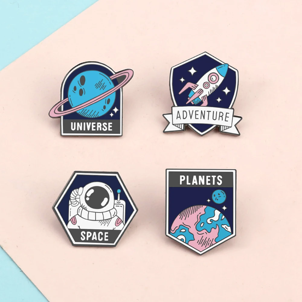 Universe-Enamel-Pin-Custom-Adventure-Astronaut-Explore-Planet-Brooches-for-Space-Lover-Lapel ...