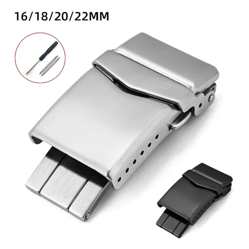 16mm-18mm-20mm-22mm-Watch-Clasp-Folding-Buckle-316L-Solid-Stainless ...