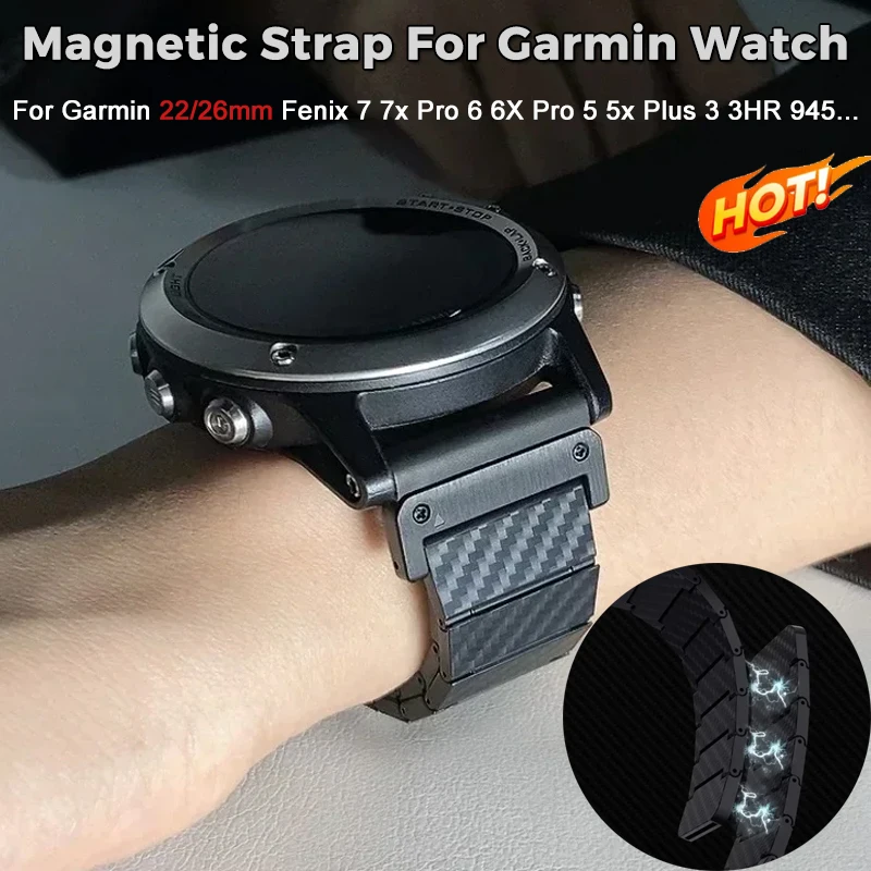 Magnetic-Strap-For-Garmin-26mm-22mm-Fenix-5-5x-Plus-6-6SX-Pro-7-7X ...