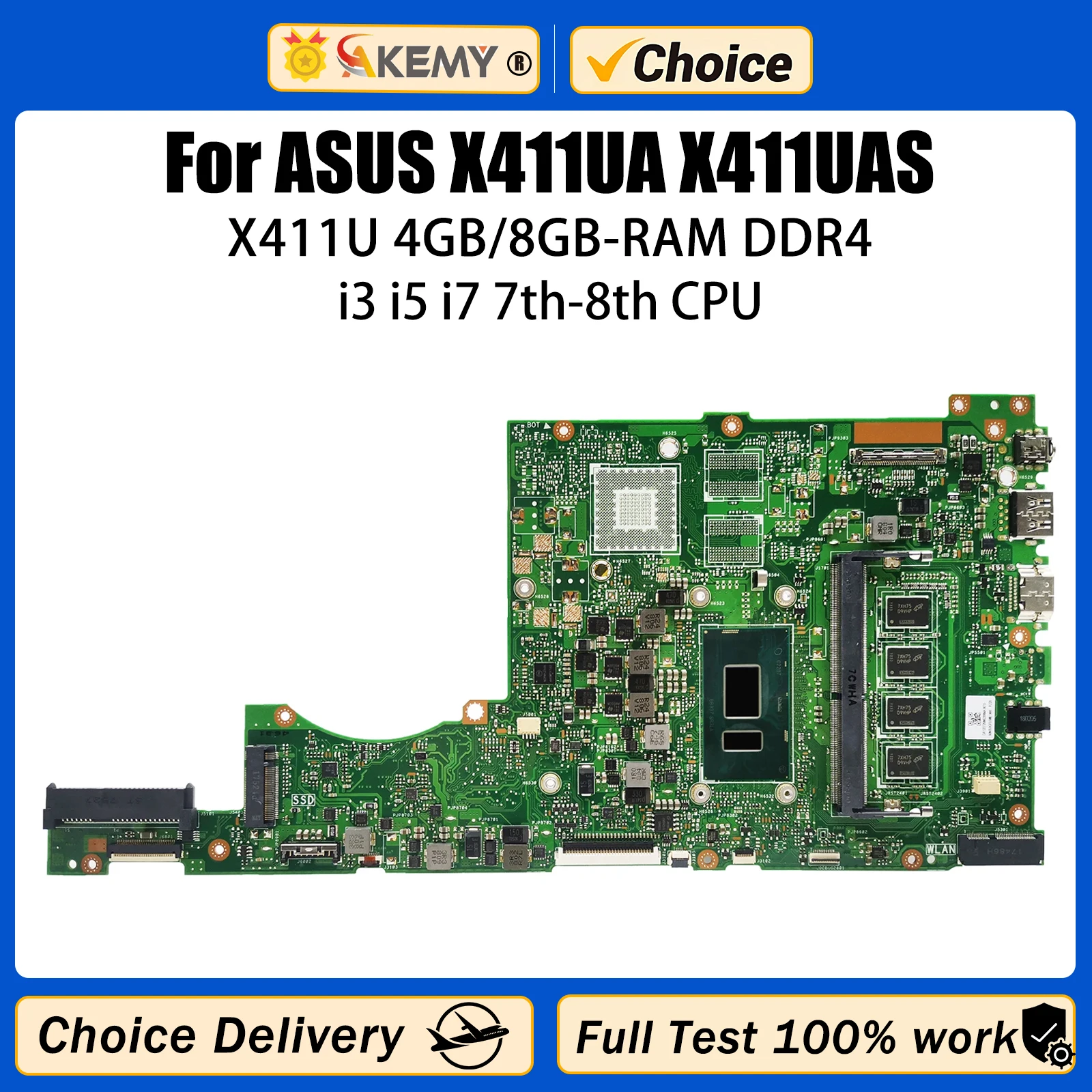 AKEMY-X411UA-Mainboard-For-ASUS-Vivobook-14-X411U-K411UA-X411UAS-S4000V ...