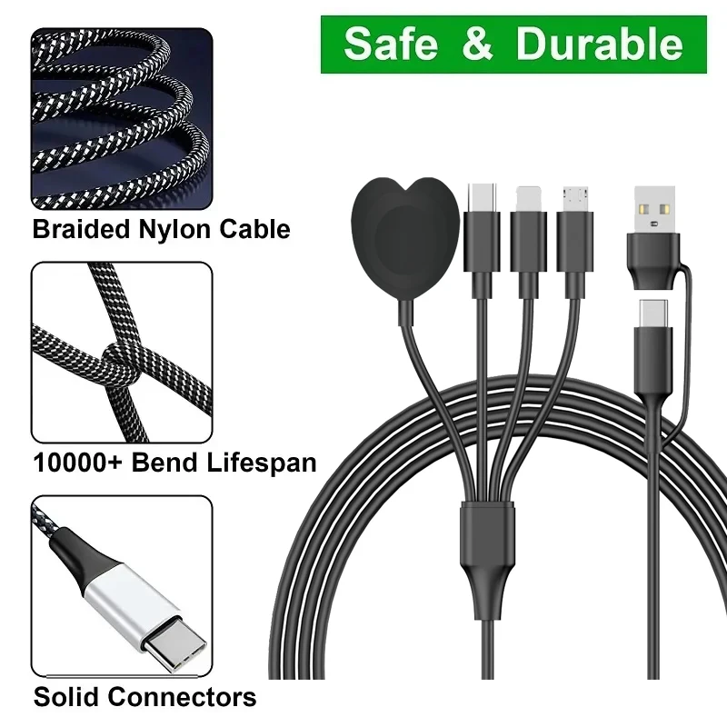 4-in-1-Phone-Charging-Cable-Watch-Charger-Fast-Magnetic-Multi-USB-TapeC ...