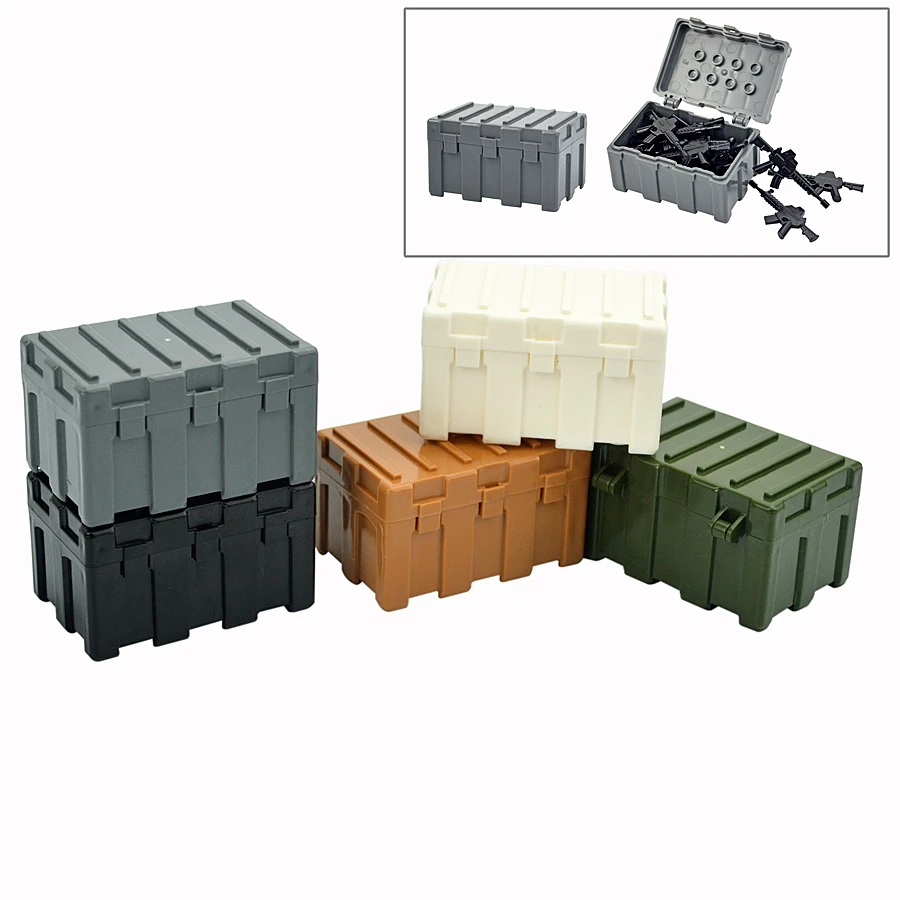 4Pcs-WW2-Military-Weapons-Box-Guns-Case-Bricks-MOC-SWAT-Equipment ...