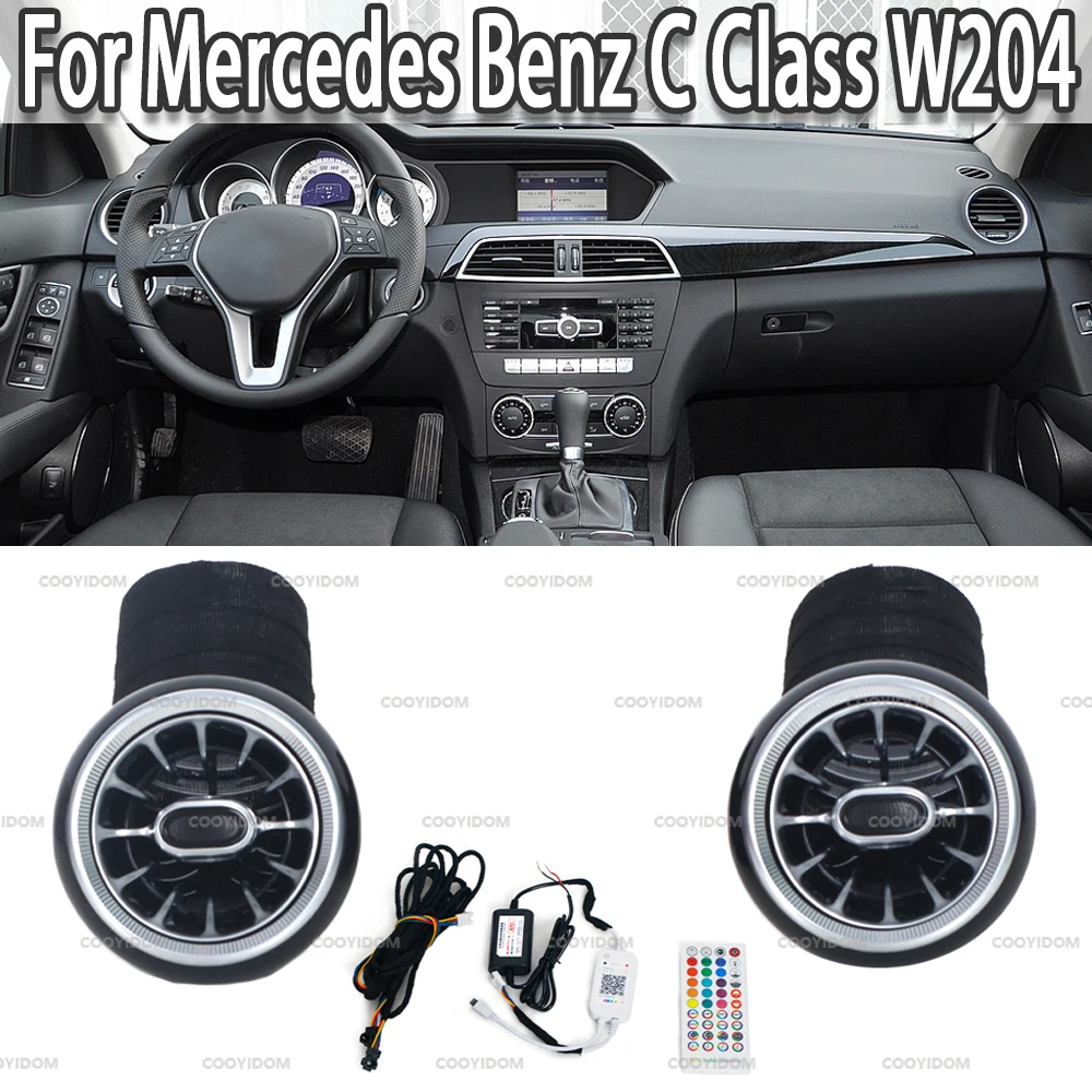 Car 2pcs Led Front Console Air Condition Replace Ac Vent Turbo Outlet ...