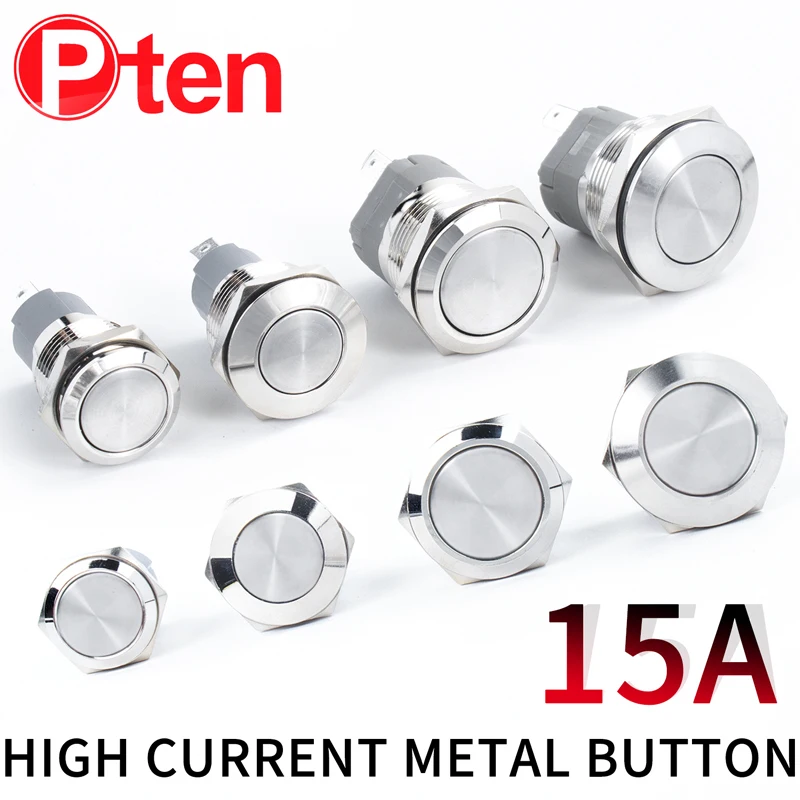 1PCS-15A-16-19-22-25mm-Waterproof-Metal-Push-Button-Switch-Momentary ...