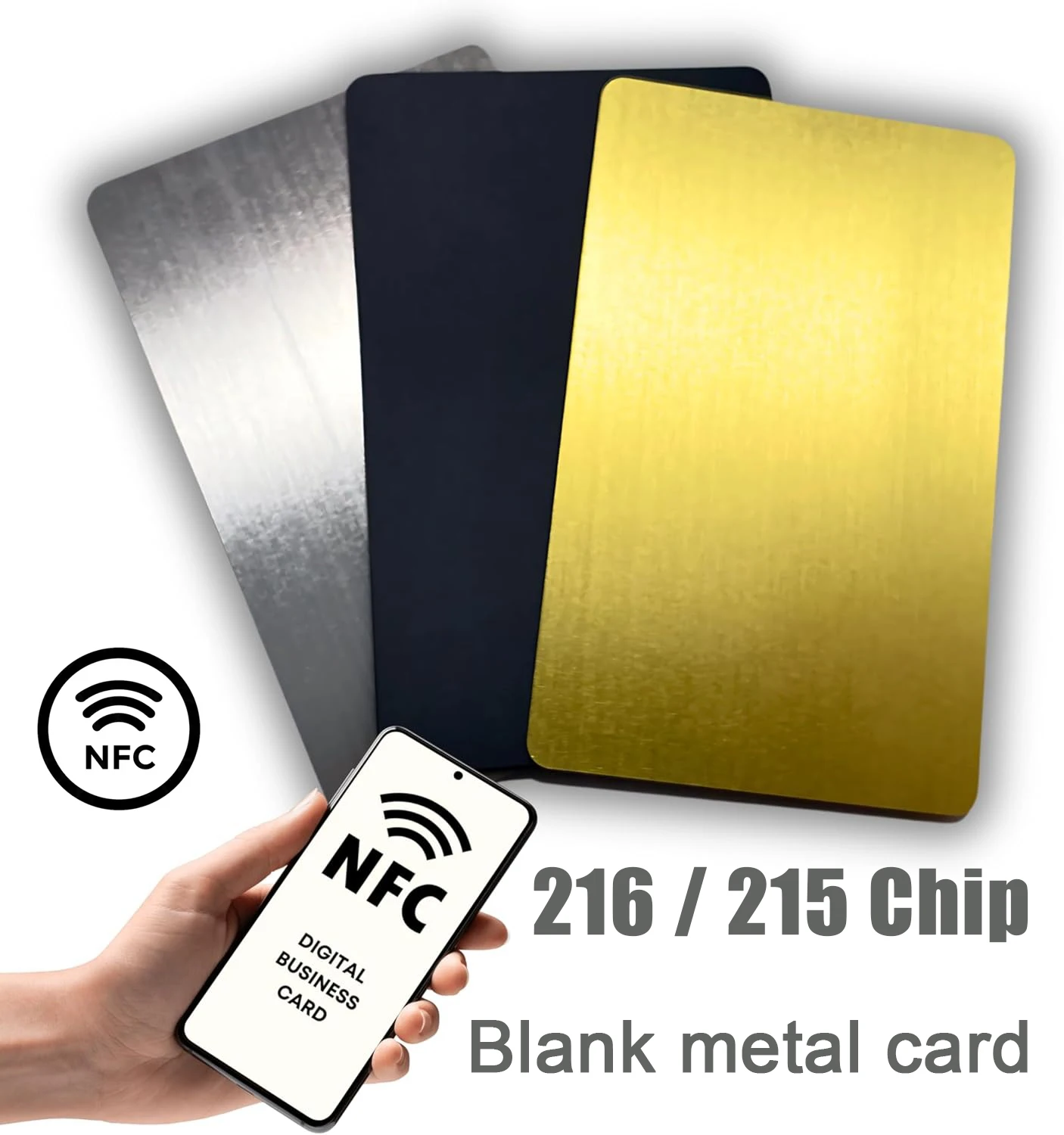 216 Chip Metal Card Digital Business Card Tap to Share NFC Blank Metal ...
