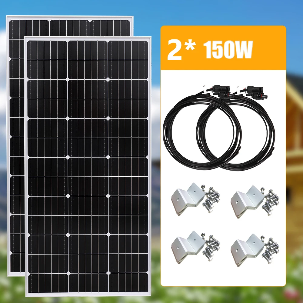 300w-Solar-panel-module-kit-2pcs-150W-Rigid-Monocrystalline-Solar ...