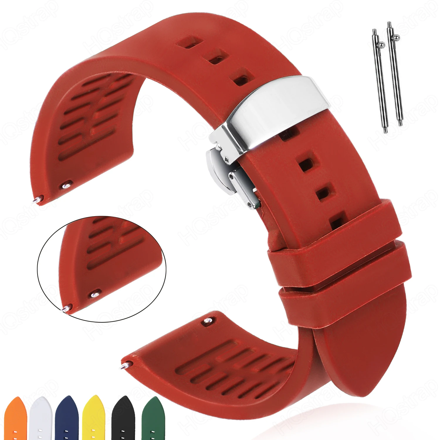 Silicone-Watch-Band-18mm-20mm-22mm-Quick-Release-Watchband-Rubber-Strap ...