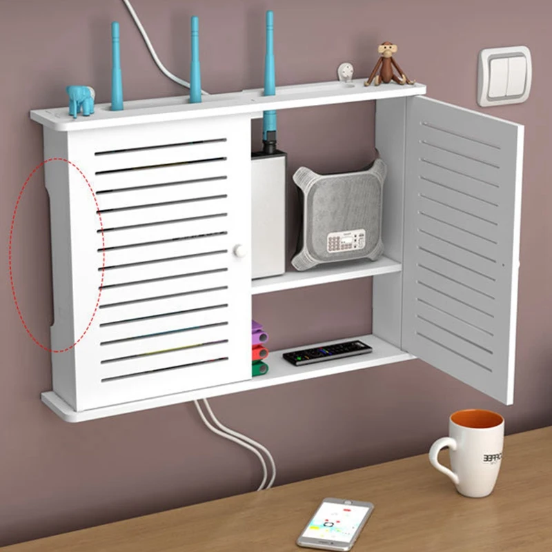 Storage-Box-Wireless-Wifi-Router-Wall-Hanging-Plug-Board-Bracket-Cable ...
