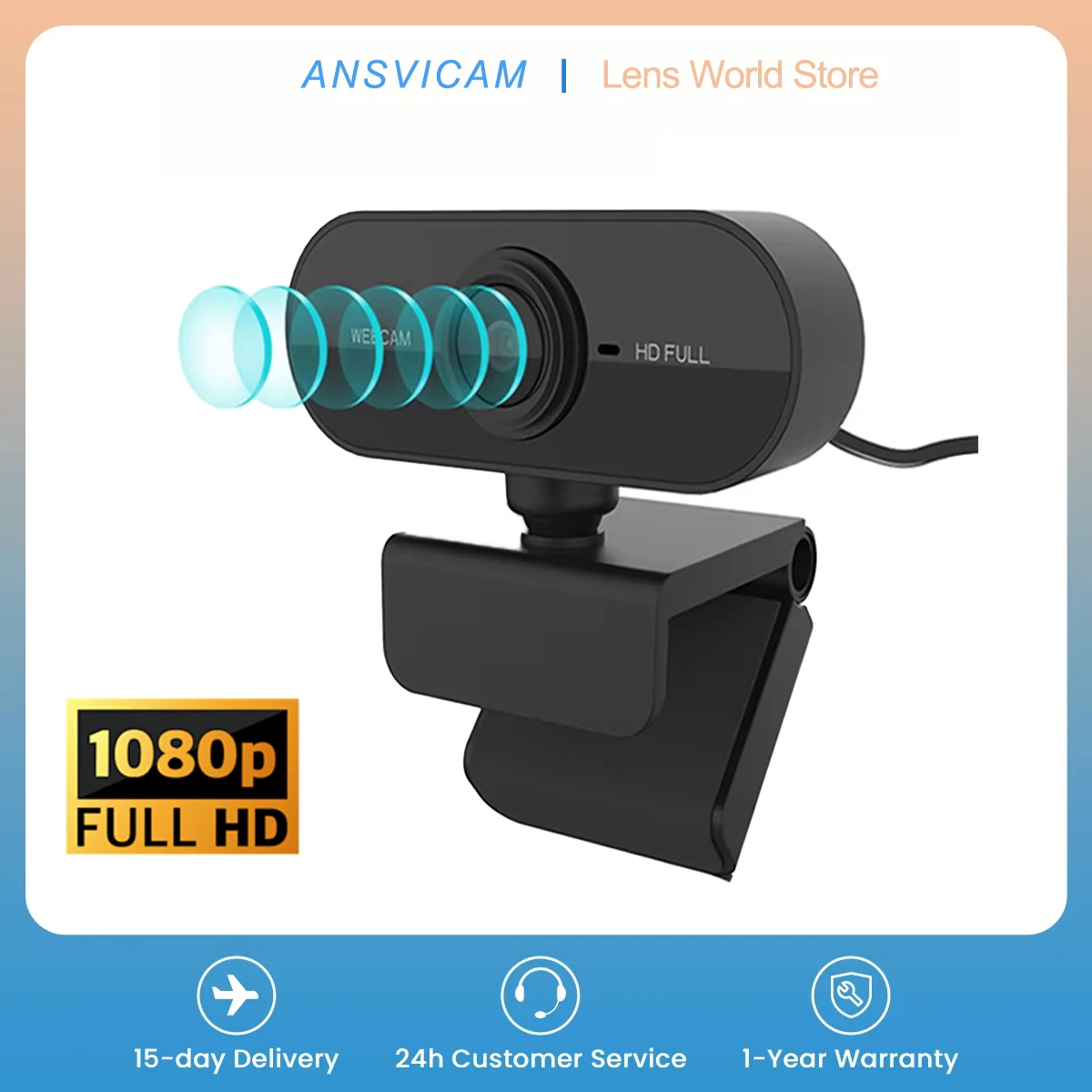 ANSVICAM 1080P Full HD Webcam USB Autofocus Mini Computer Camera with ...