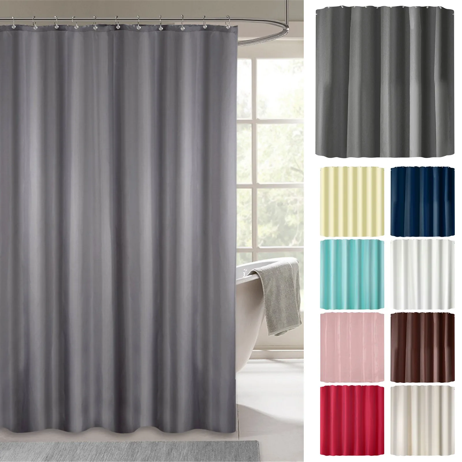 Modern-Minimalist-Plain-Color-Shower-Curtain-Hotel-Bathroom-Curtain ...