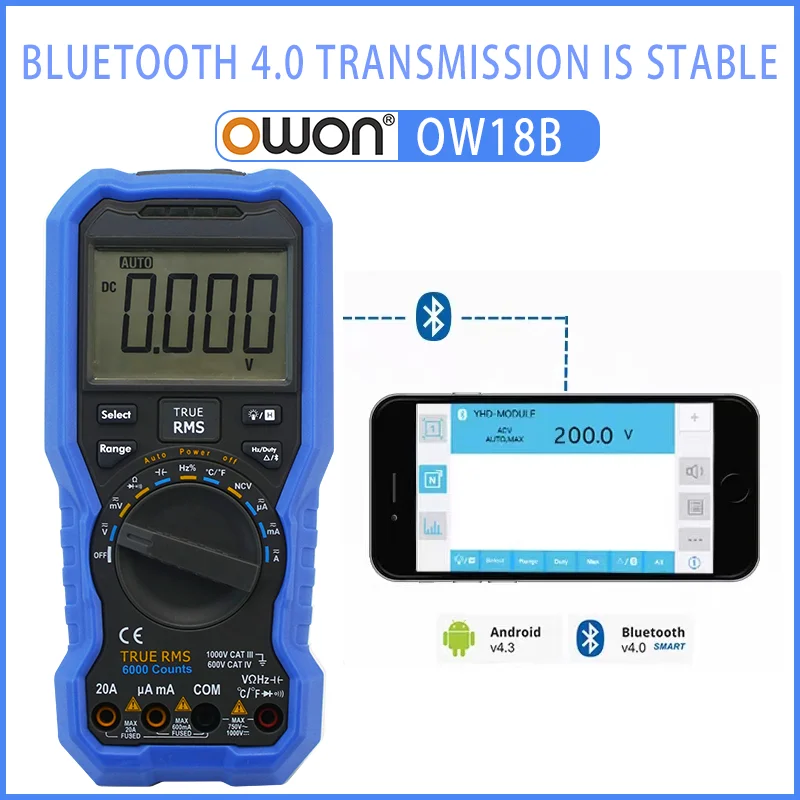 OWON-mult-metro-Digital-OW18B-OW18E-volt-metro-sin-contacto-NCV-soporte-Digital-prueba-de ...