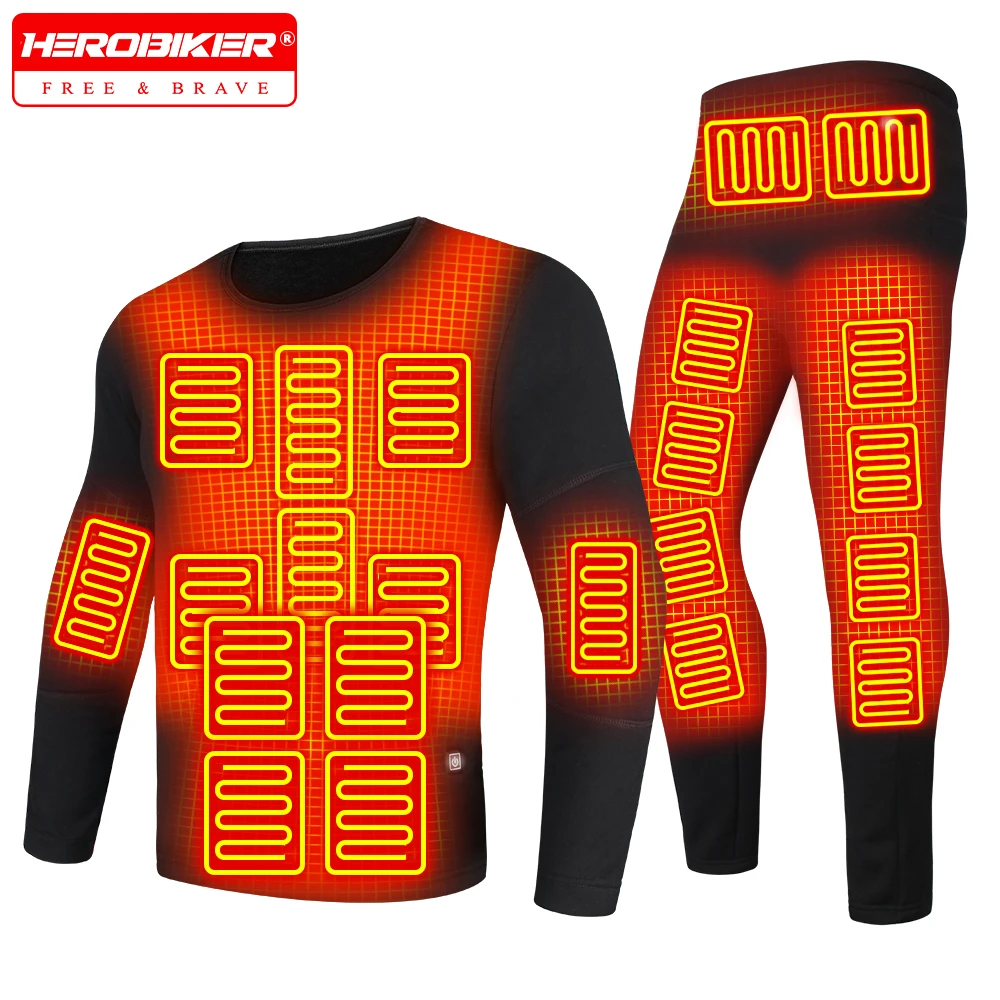 Winter Thermal Underwear 28 Areas Heated Underwear Women Men Heating ...