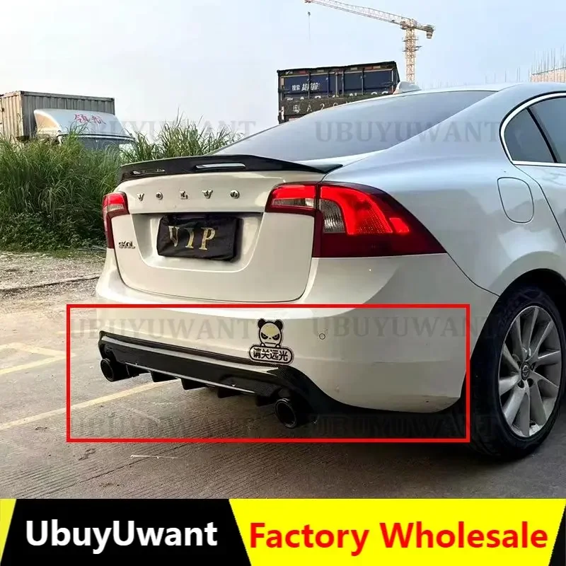 ABS-REAR-BUMPER-TRUNK-LIP-SPOILER-DIFFUSER-with-Exhaust-Tips-For-VOLVO ...